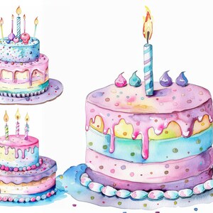 Birthday Cake Clipart Bundle, Party Clipart, Journaling, Commercial Use ...