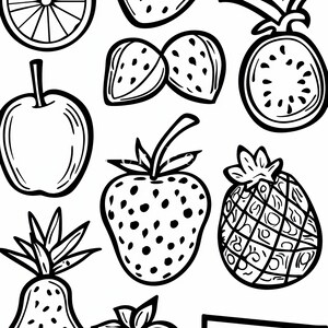 Fruits Coloring Page for Kids, Instant Download, Coloring Book, Digital ...