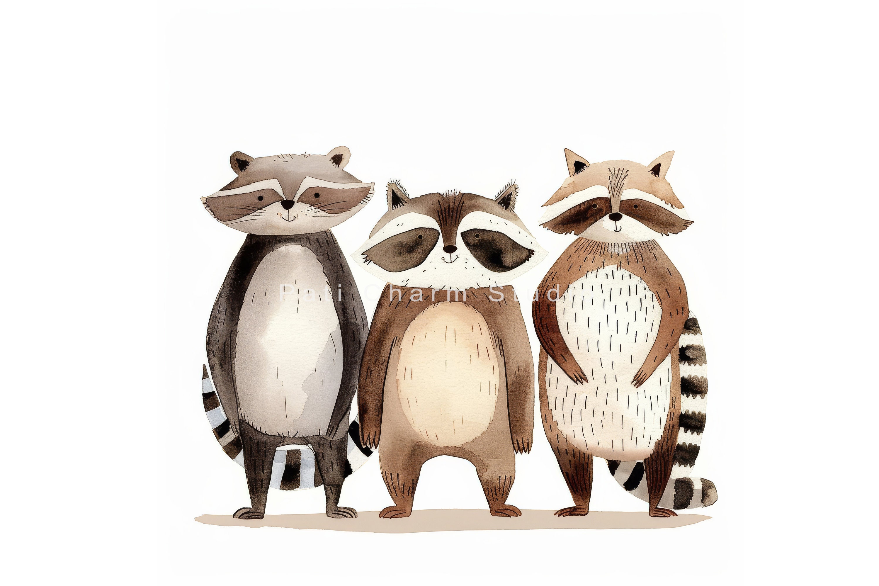Raccoon Family Clipart Bundle, Cute Family Animal Clipart, Digital ...