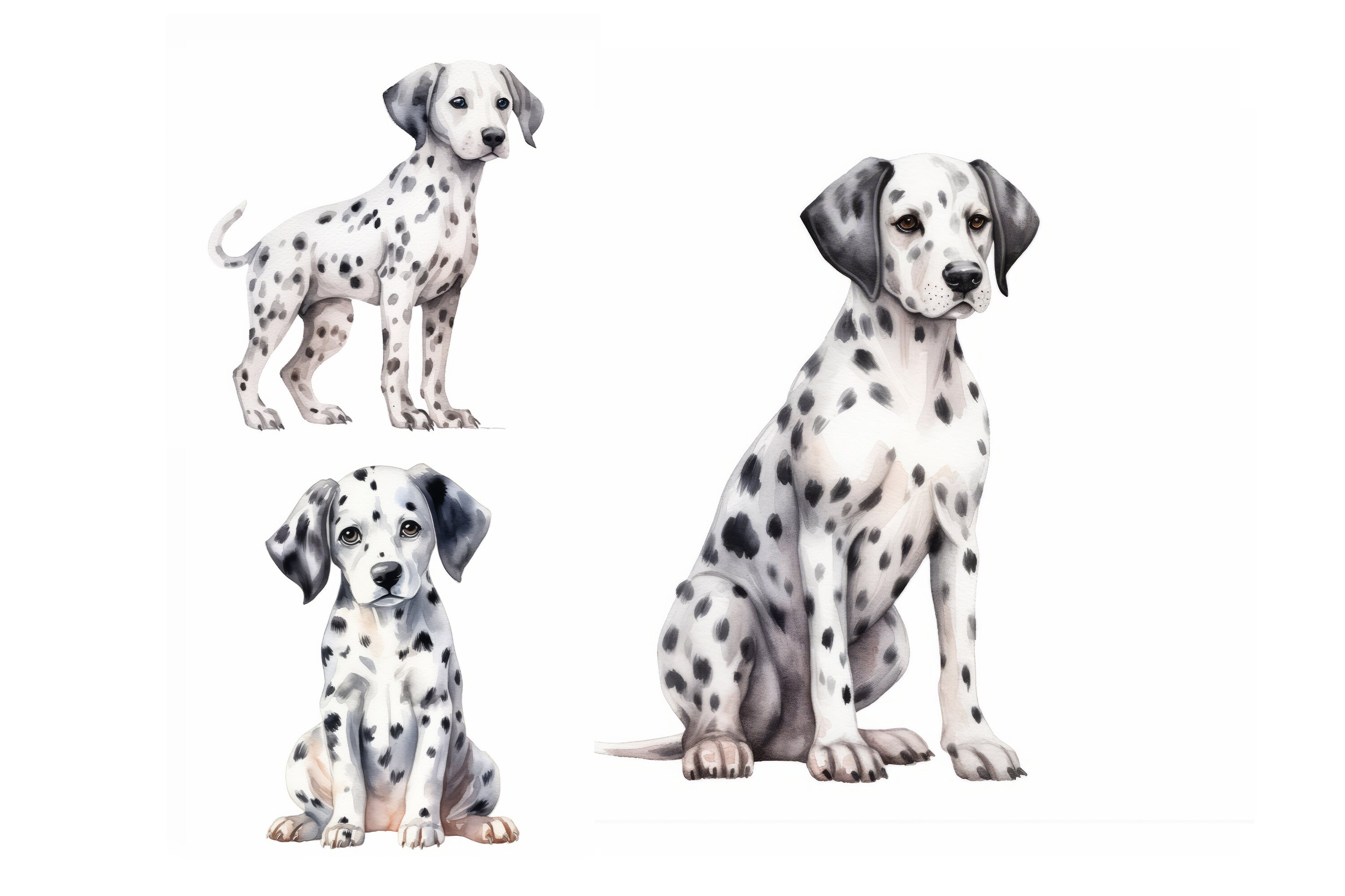 Dalmatian Dog Clipart High Quality Jpgs Dog Breed Animal - Etsy