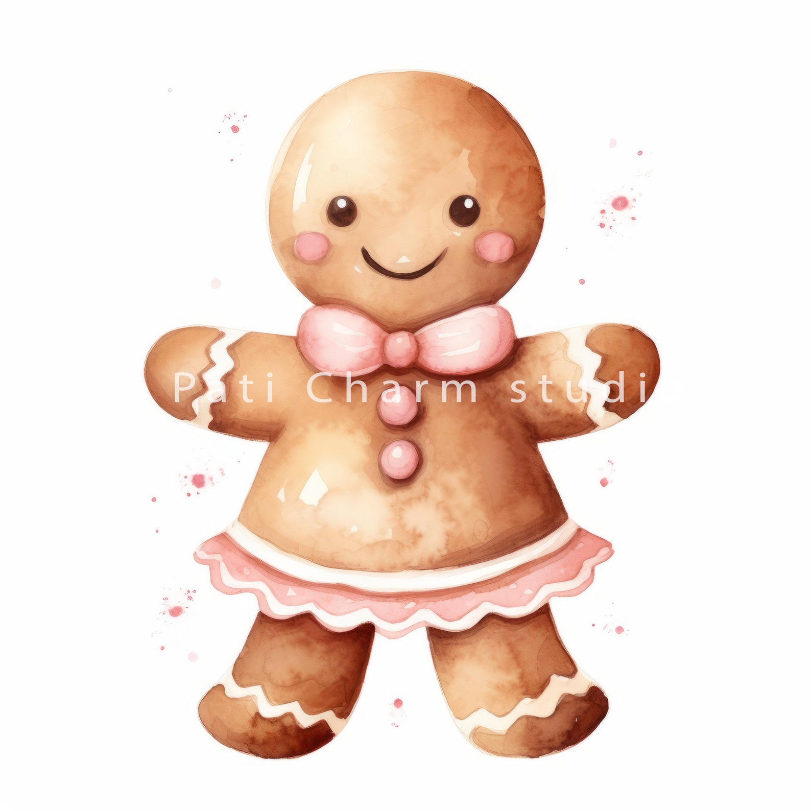 Christmas Gingerbread Clipart, High Quality Jpgs, Cute Winter Clipart ...