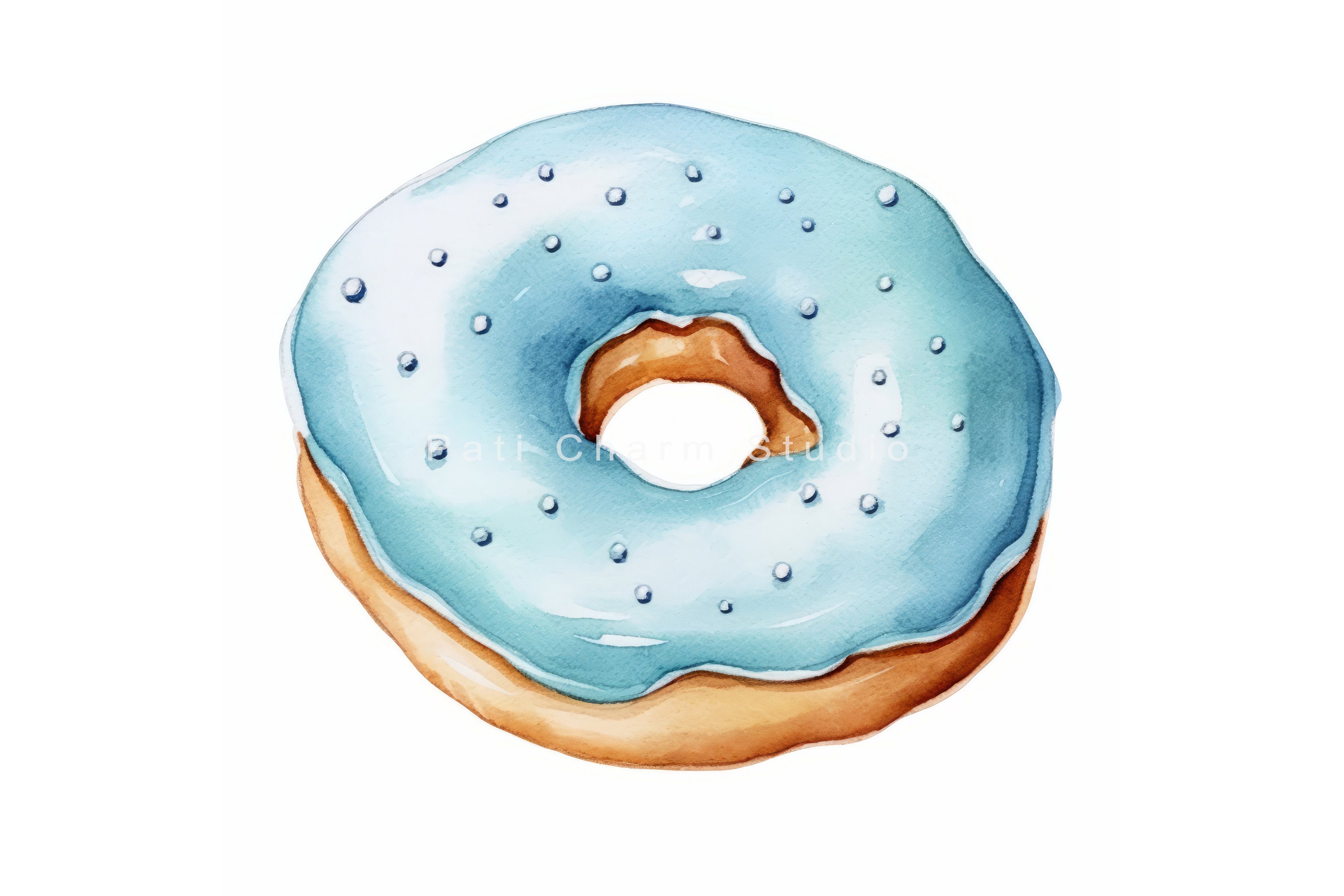 Watercolor Donuts Clipart Set, Sweet Dessert Clipart Bundle for ...