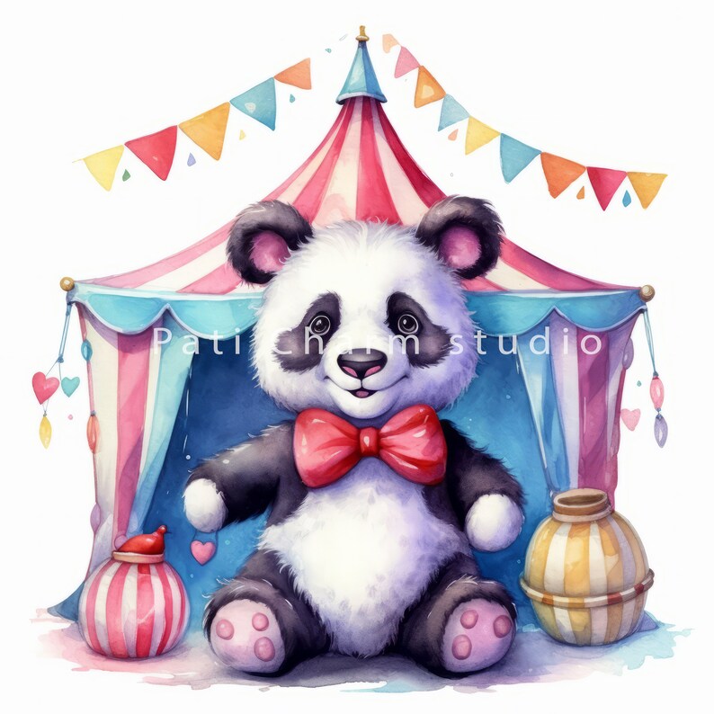 Watercolor Circus Baby Animals Clipart Bundle High Quality - Etsy