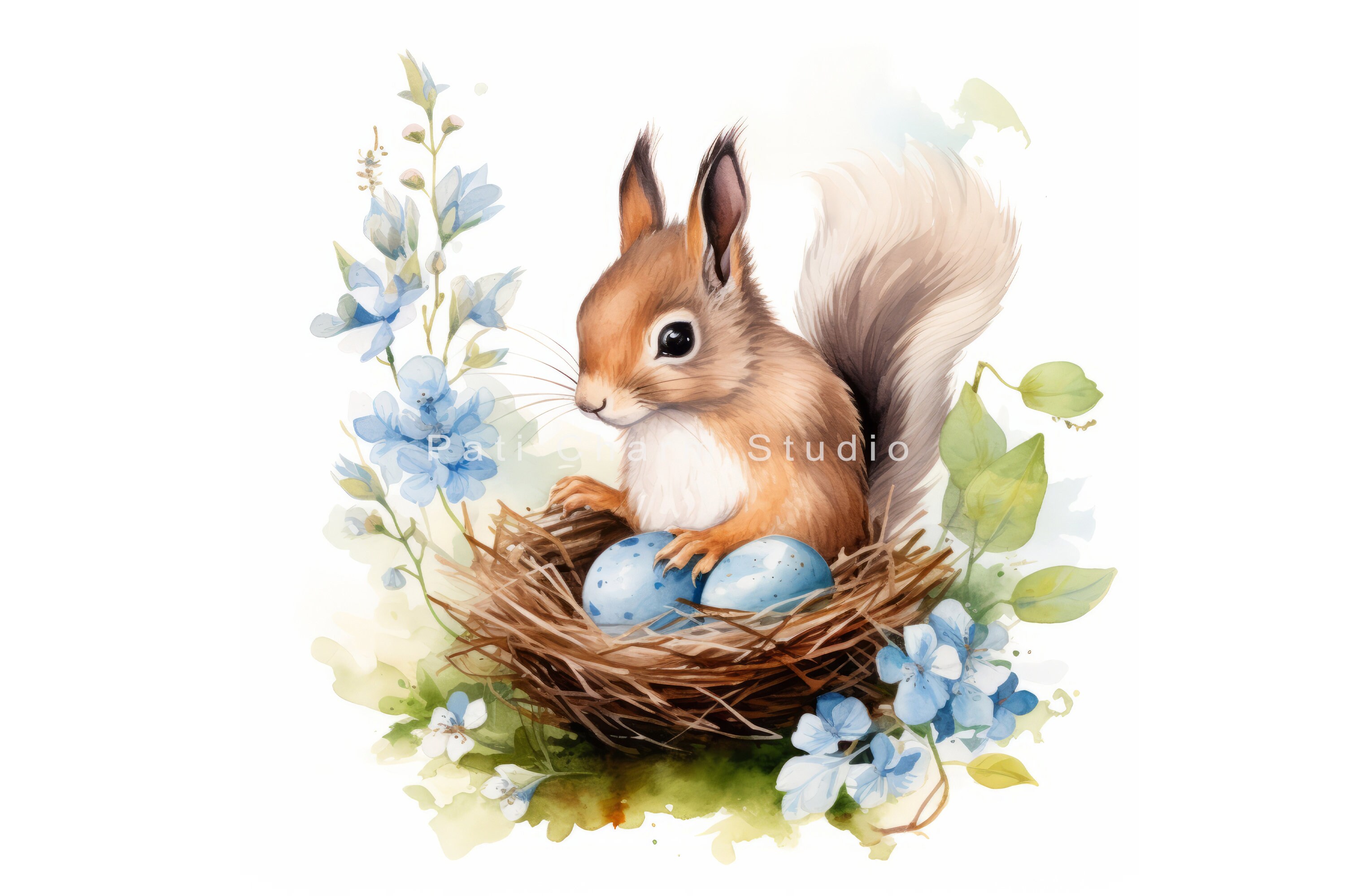 Easter Squirrel Clipart Bundle, High Quality Jpgs, Digital Download ...
