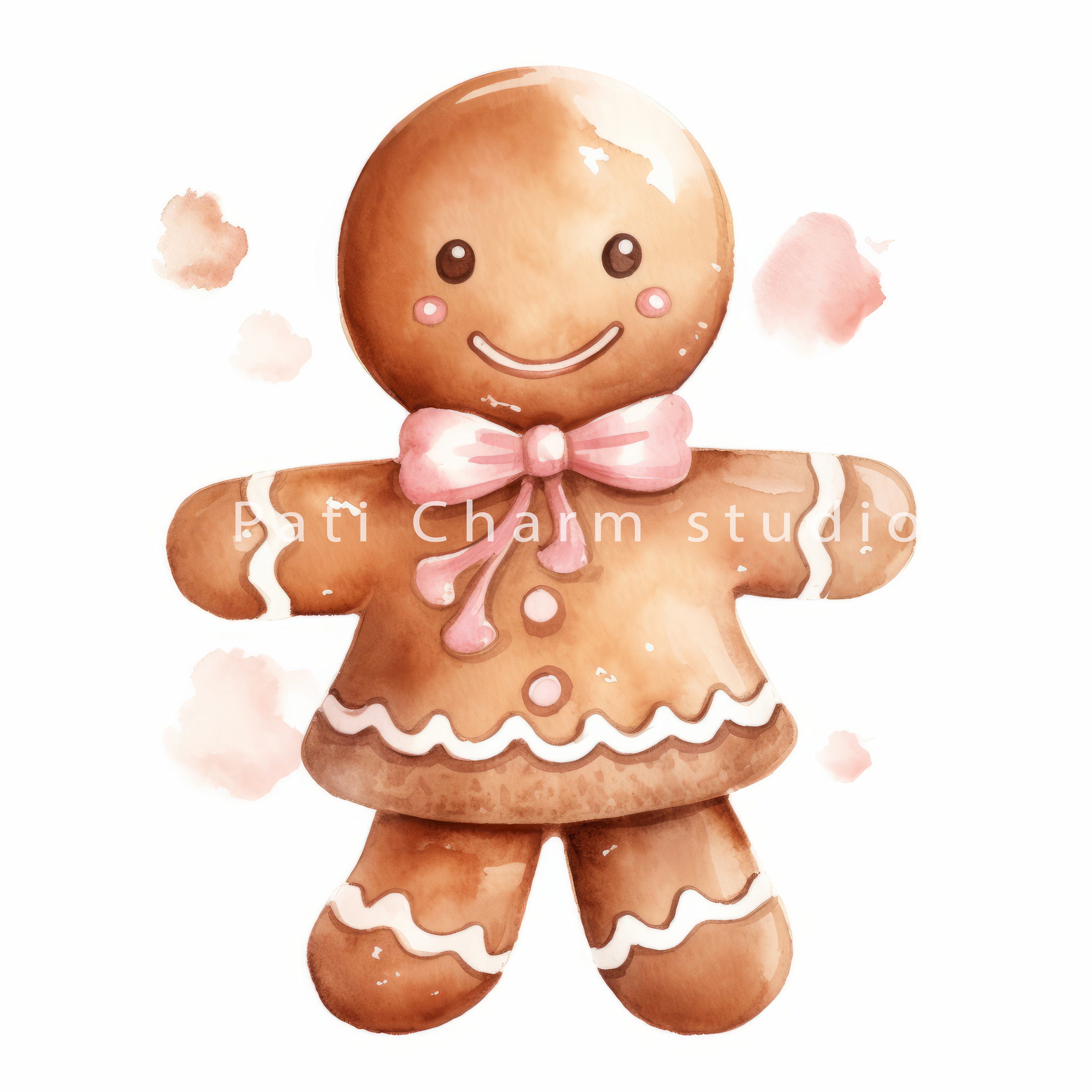 Christmas Gingerbread Clipart, High Quality Jpgs, Cute Winter Clipart ...