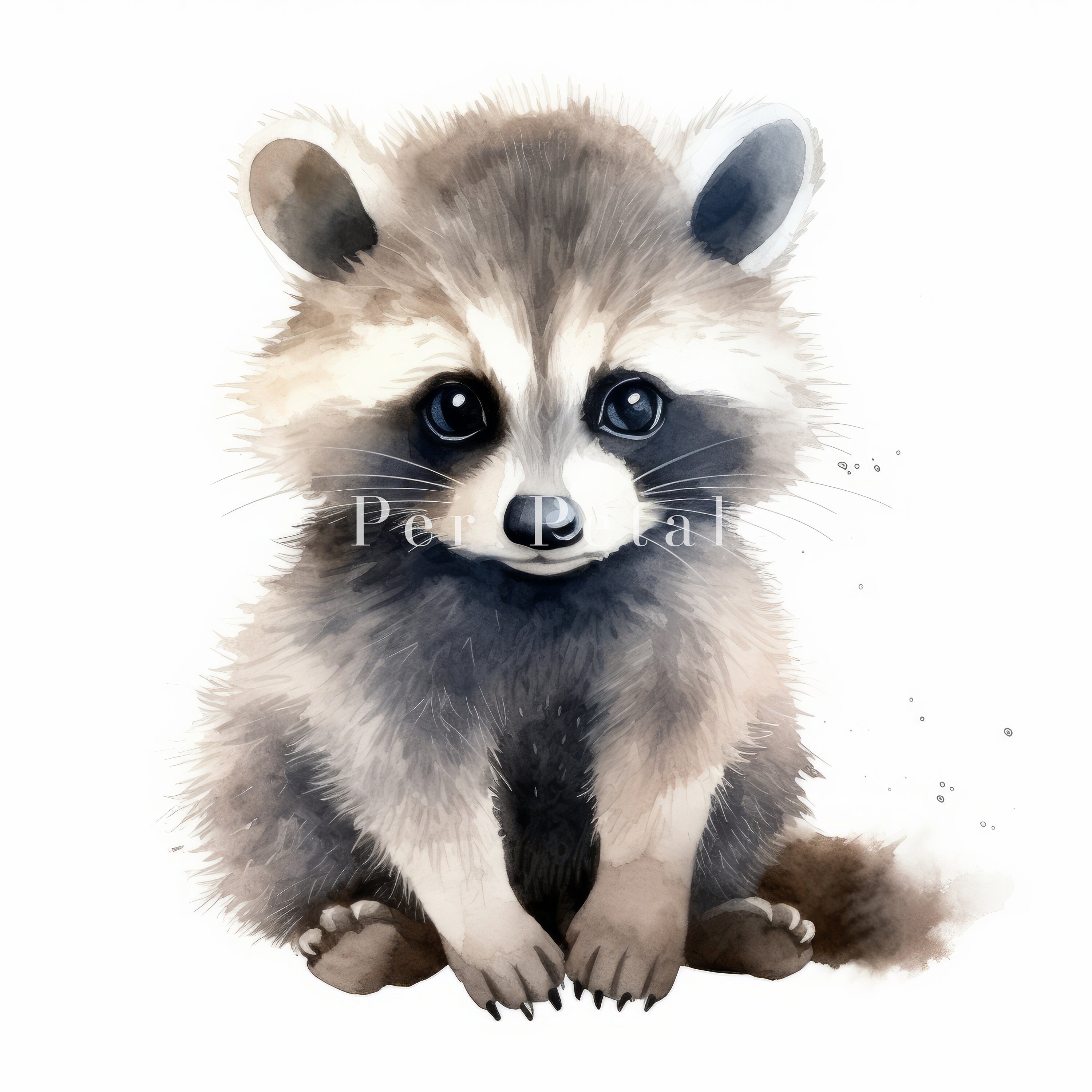 Watercolor Raccoon Clipart Bundle, High Quality Jpgs, Digiatl Download ...