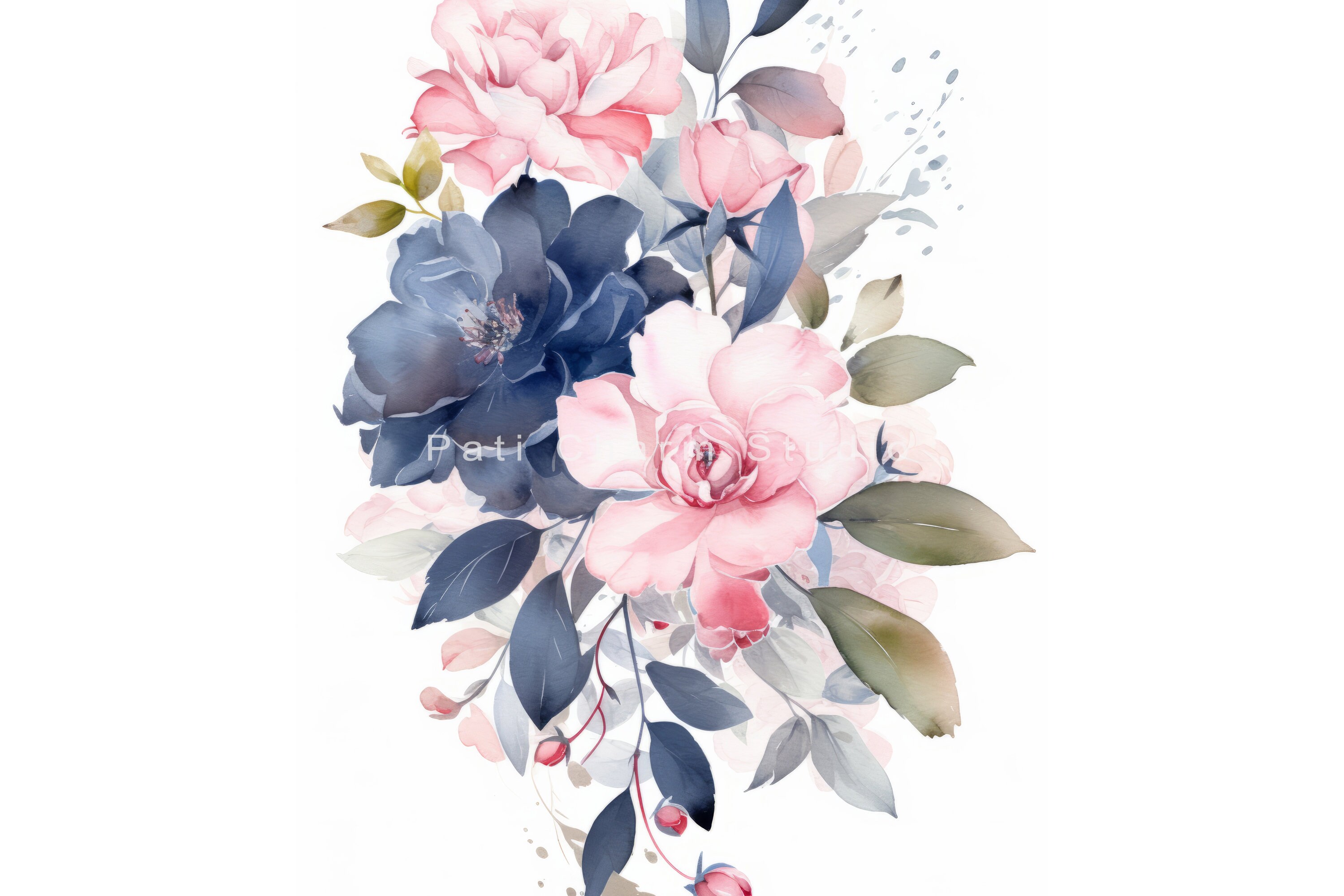 Watercolor Flower Clipart Bundle, Digital Download, Wedding Clipart ...