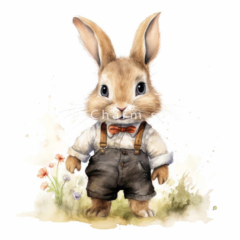 Beatrix Potter Inspired Rabbits Clipart Bundle 9 High Quality Jpgs ...