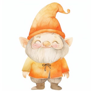 Watercolor Gnome Clipart, Nursery Gnome Art, Gnome Baby Decor, Cute ...