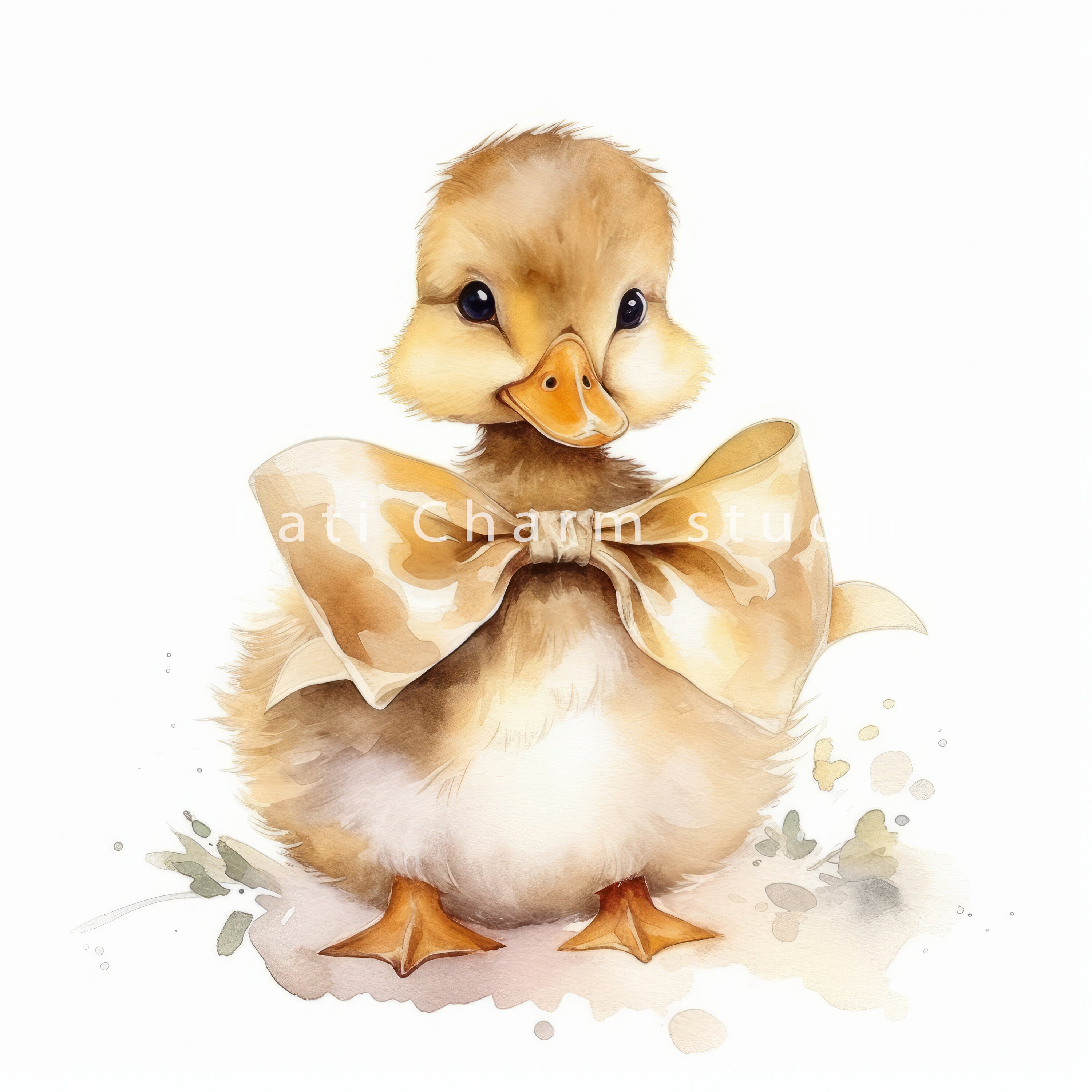 Watercolor Baby Duck Clipart, High Quality JPG, Nursery Art, Digital ...