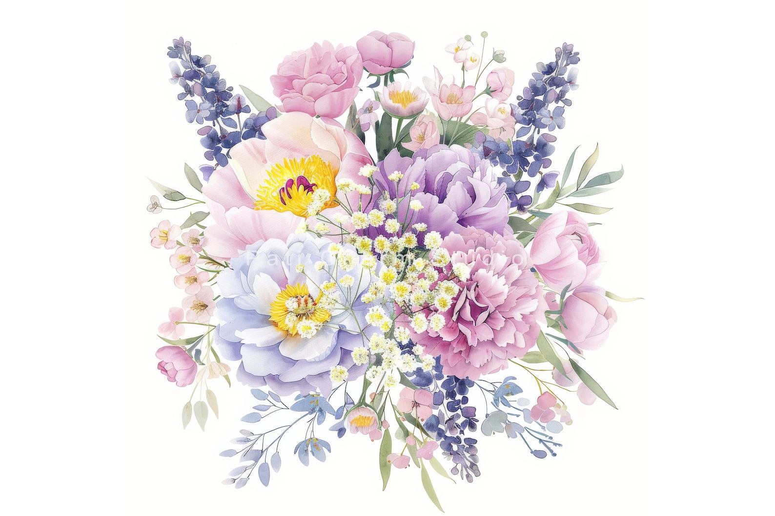 Watercolor Spring Bouquet Clipart Bundle, Floral Clipart, Wedding ...