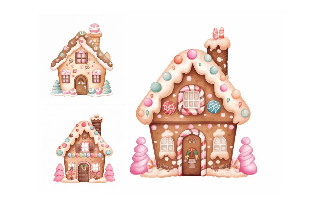 Gingerbread House Clipart, High Resolution JPG, Cute Christmas Clipart ...