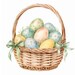 Watercolor Easter Basket Clipart, Floral Easter Egg Clipart, Watercolor ...