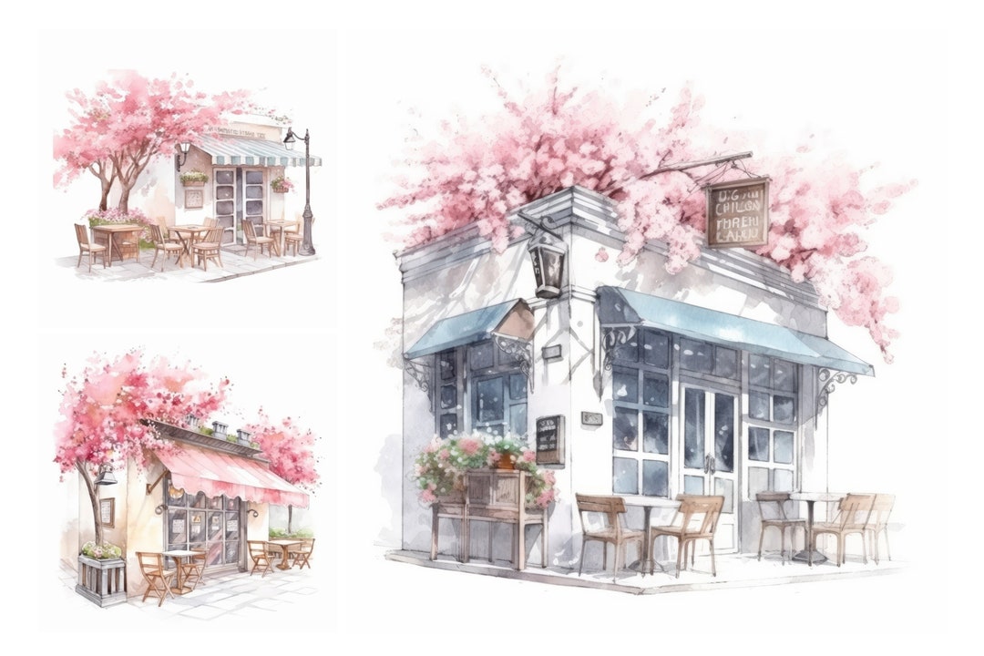 Pink Shop Cafe Clipart Bundle, High Quality Jpgs, Digital Download ...