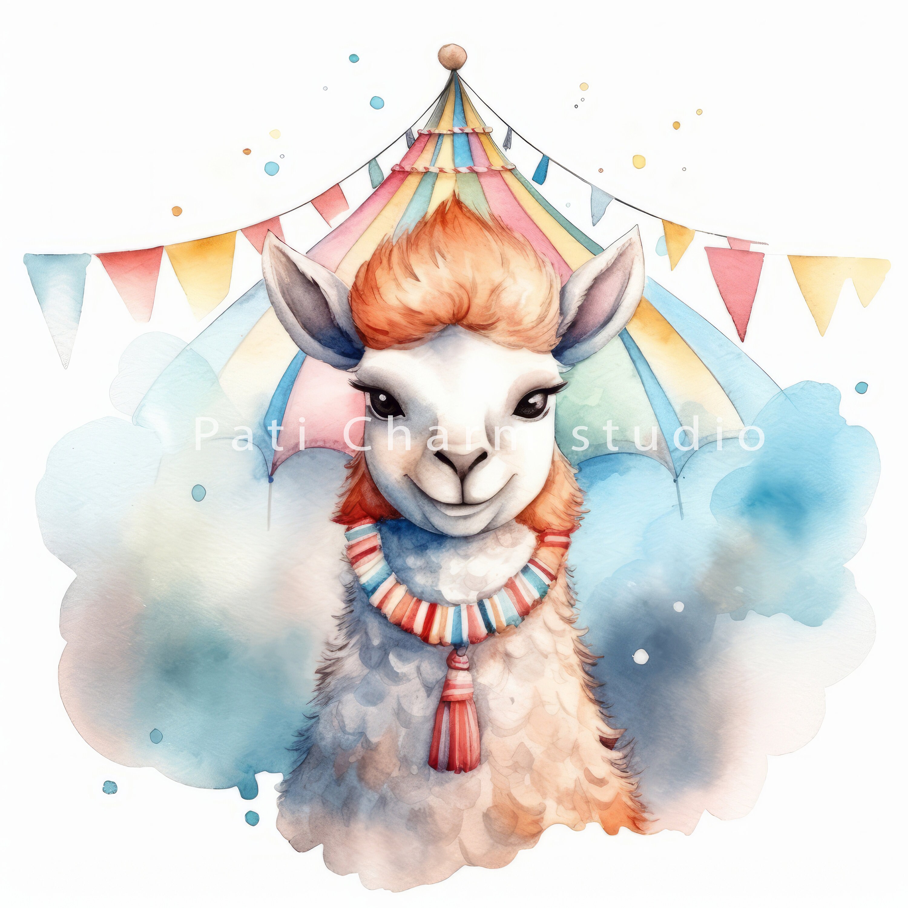 Watercolor Circus Baby Animals Clipart Bundle High Quality - Etsy