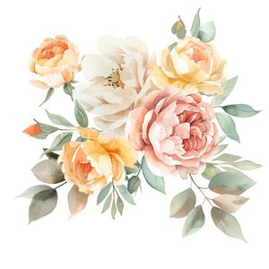 Watercolor Peony Clipart Set for Commercial Use, Digital Download ...