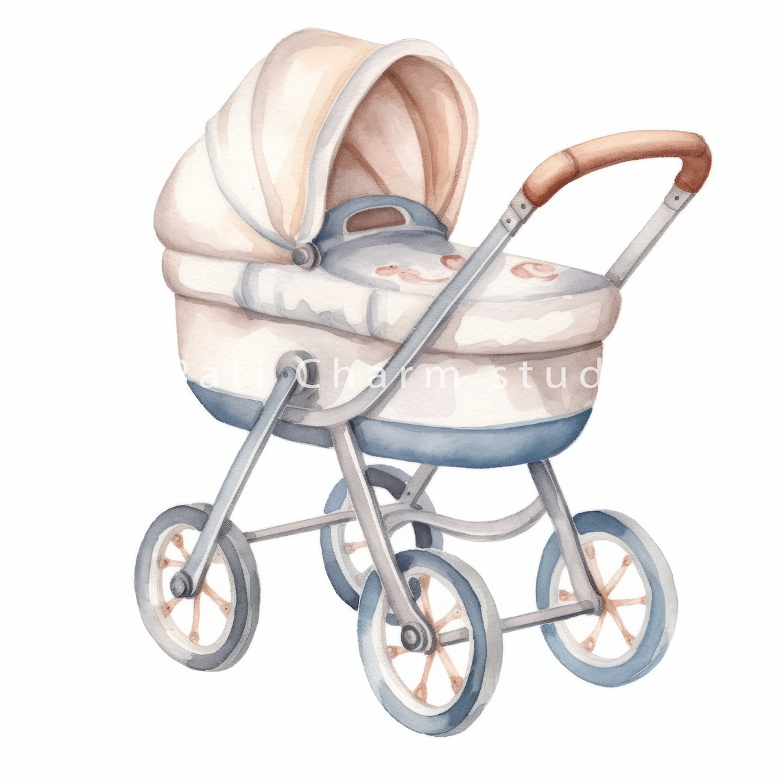 Watercolor Stroller Clipart, Scrapbook Images, High Quality JPG ...
