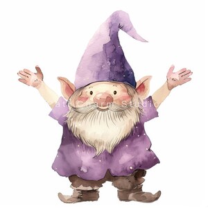 Watercolor Gnome Clipart, Nursery Gnome Art, Gnome Baby Decor, Cute ...