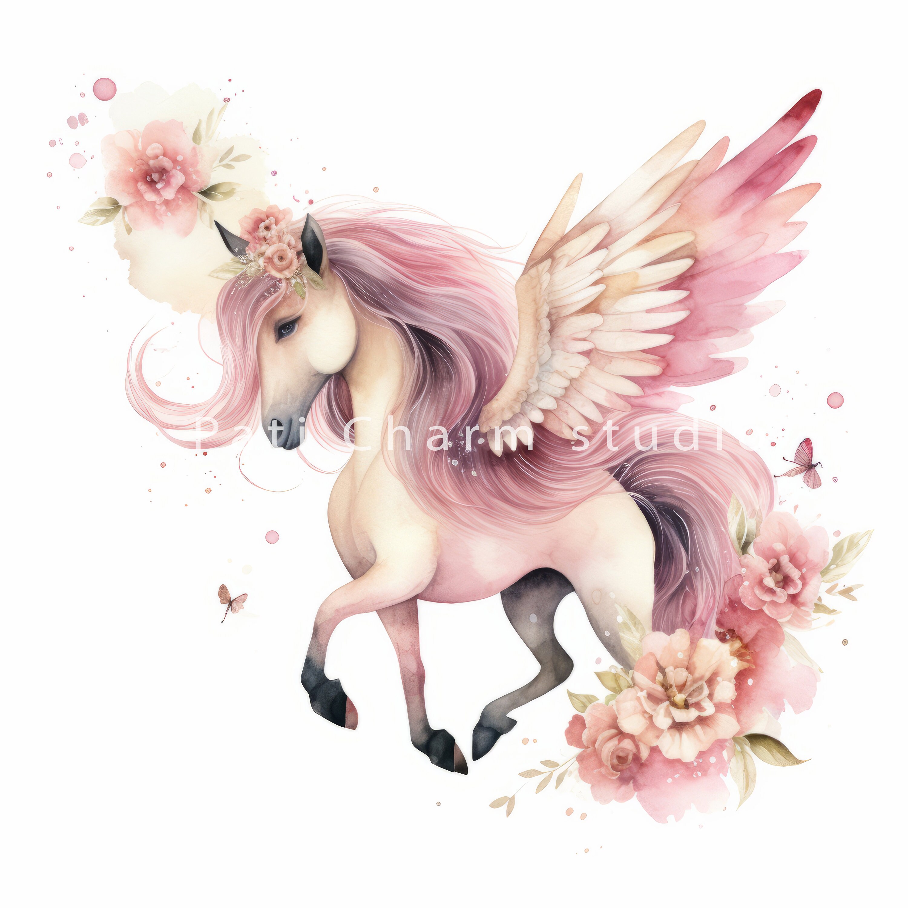 Watercolor Magic Unicorn Clipart, Unicorn Clip Art, Watercolor Fantasy ...