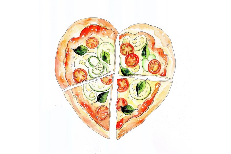 Heart Pizza Clipart Bundle, Italian Food Clipart, Commercial Use ...