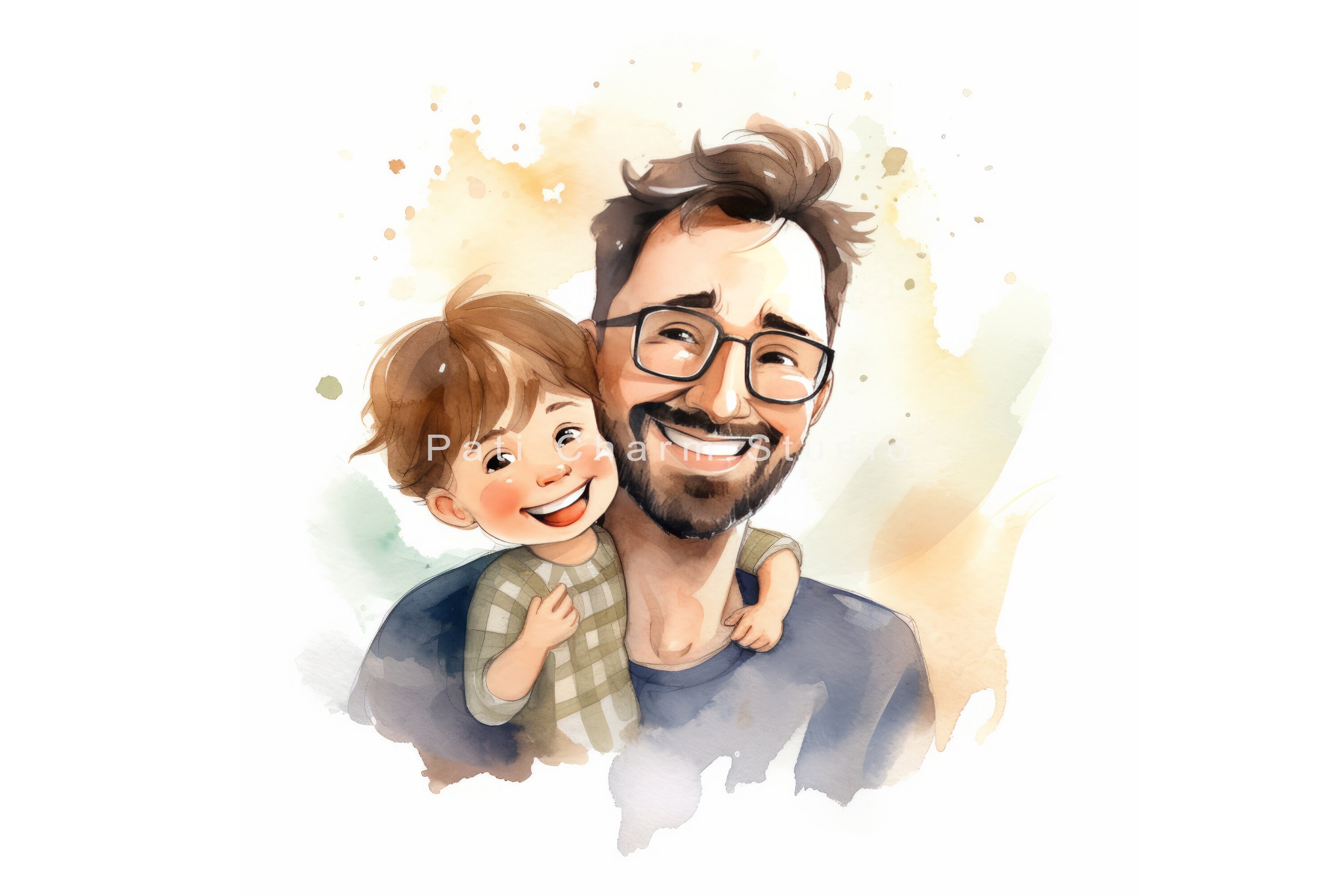 Fathers Day Watercolor Clipart Bundle High Quality PNG Gift - Etsy