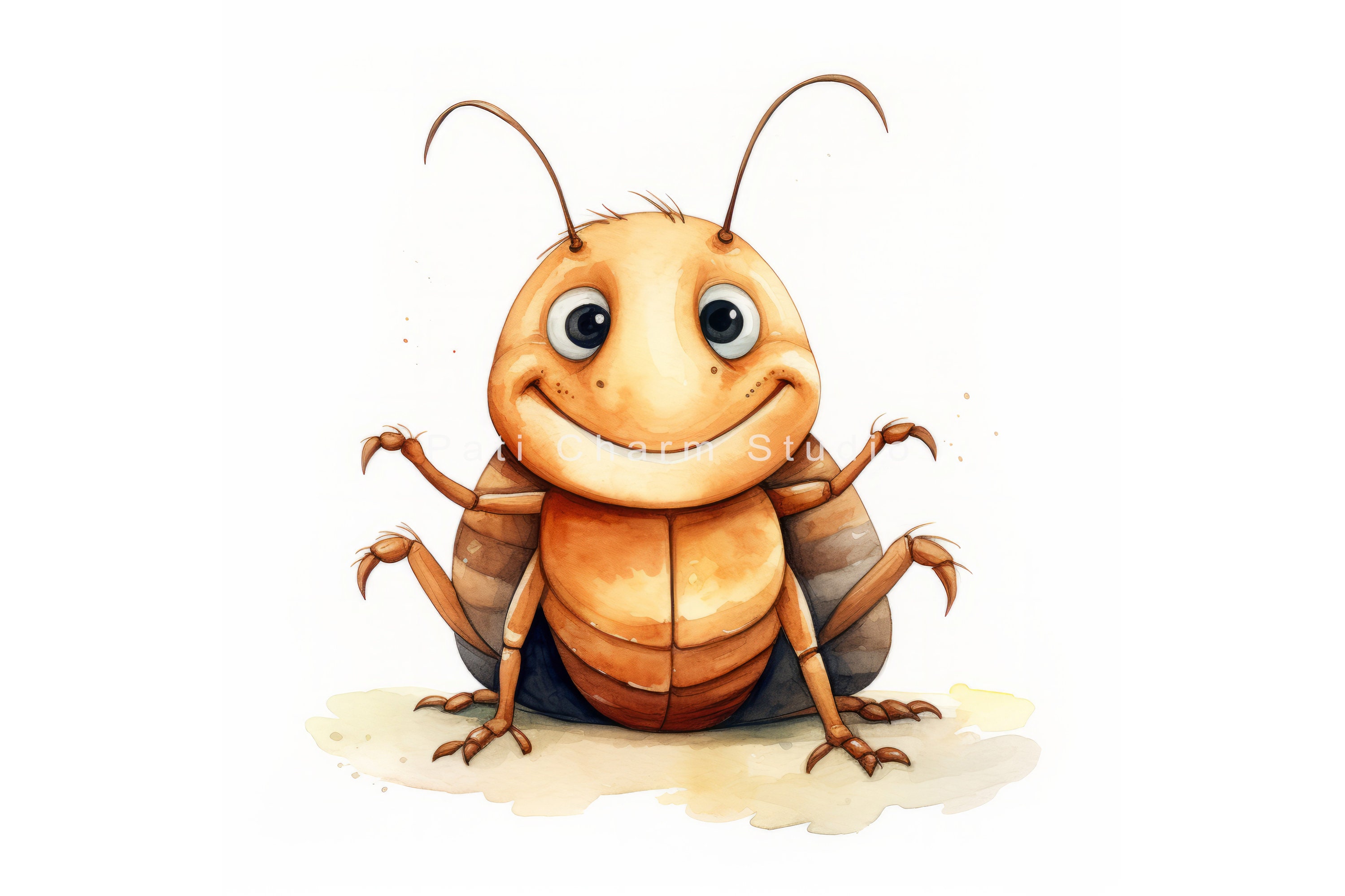 Watercolor Bugs Clipart Bundle, Funny Bug Clipart, Nursery Wall Art ...