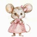 Cute Mouse in Pink Dress Clipart Bundle, Mouse Clipart, Nursery Baby ...