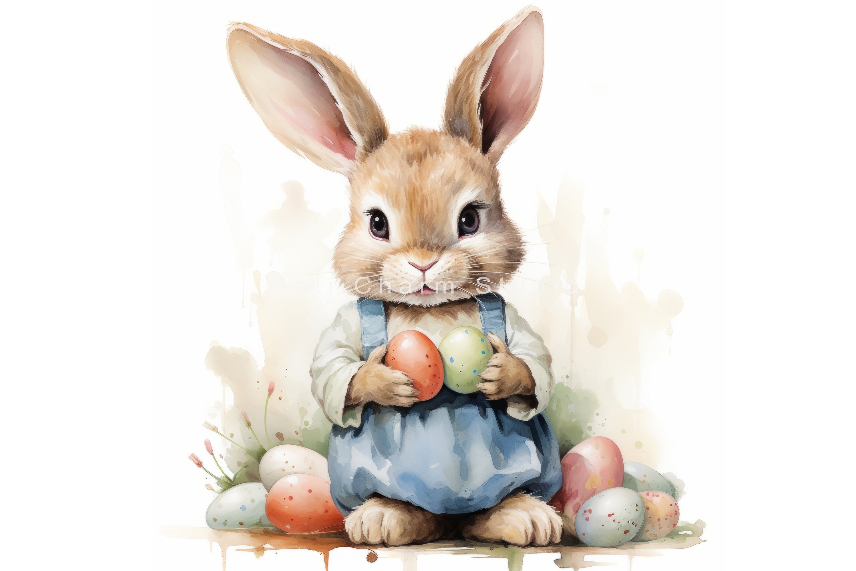 Easter Bunny Clipart, High Quality Jpgs, Spring Clipart, Digital Prints ...