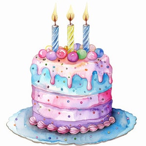 Birthday Cake Clipart Bundle, Party Clipart, Journaling, Commercial Use ...