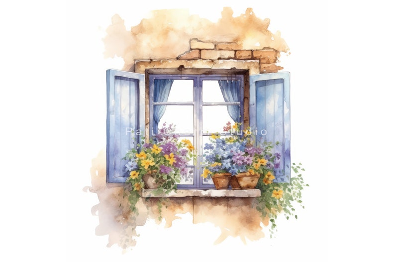 Watercolor Window Clipart Bundle High Quality Jpgs Romantic - Etsy