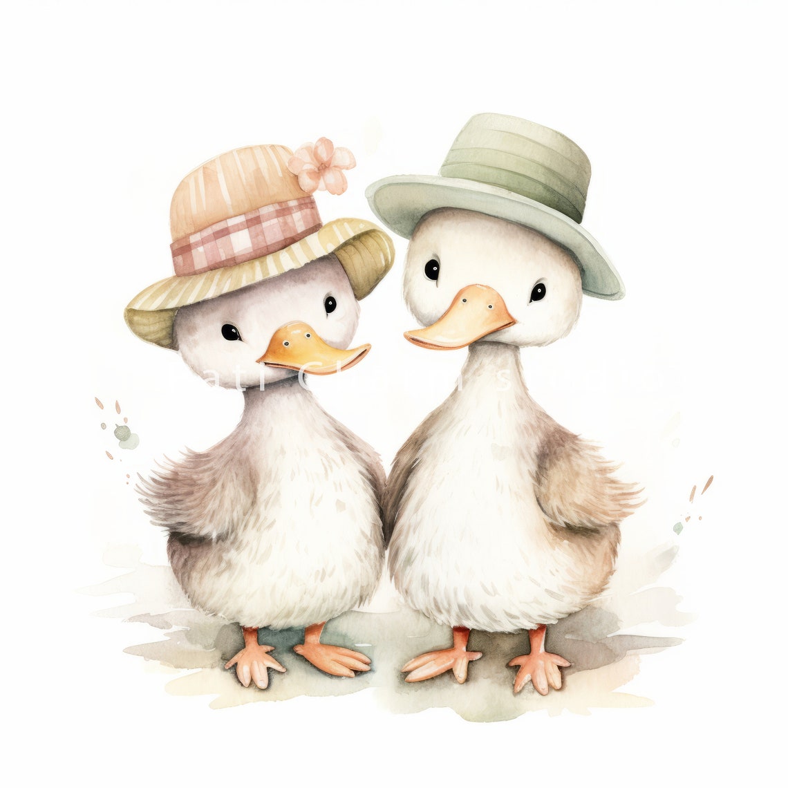 Watercolor Ducks Clipart Bundle High Quality Jpgs Valentines - Etsy