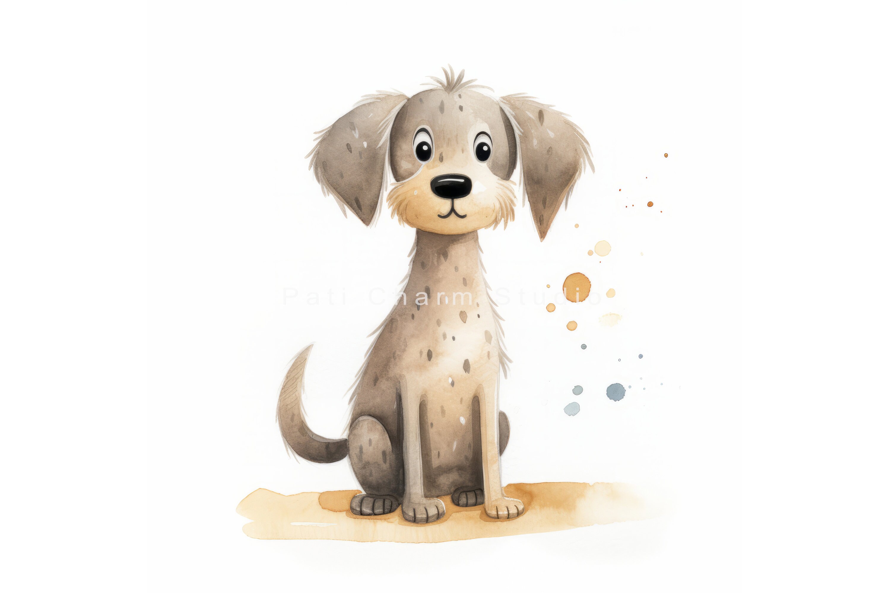Doodle Dog Clipart Bundle, Watercolor Cute Dog Clipart, Junk Journal ...