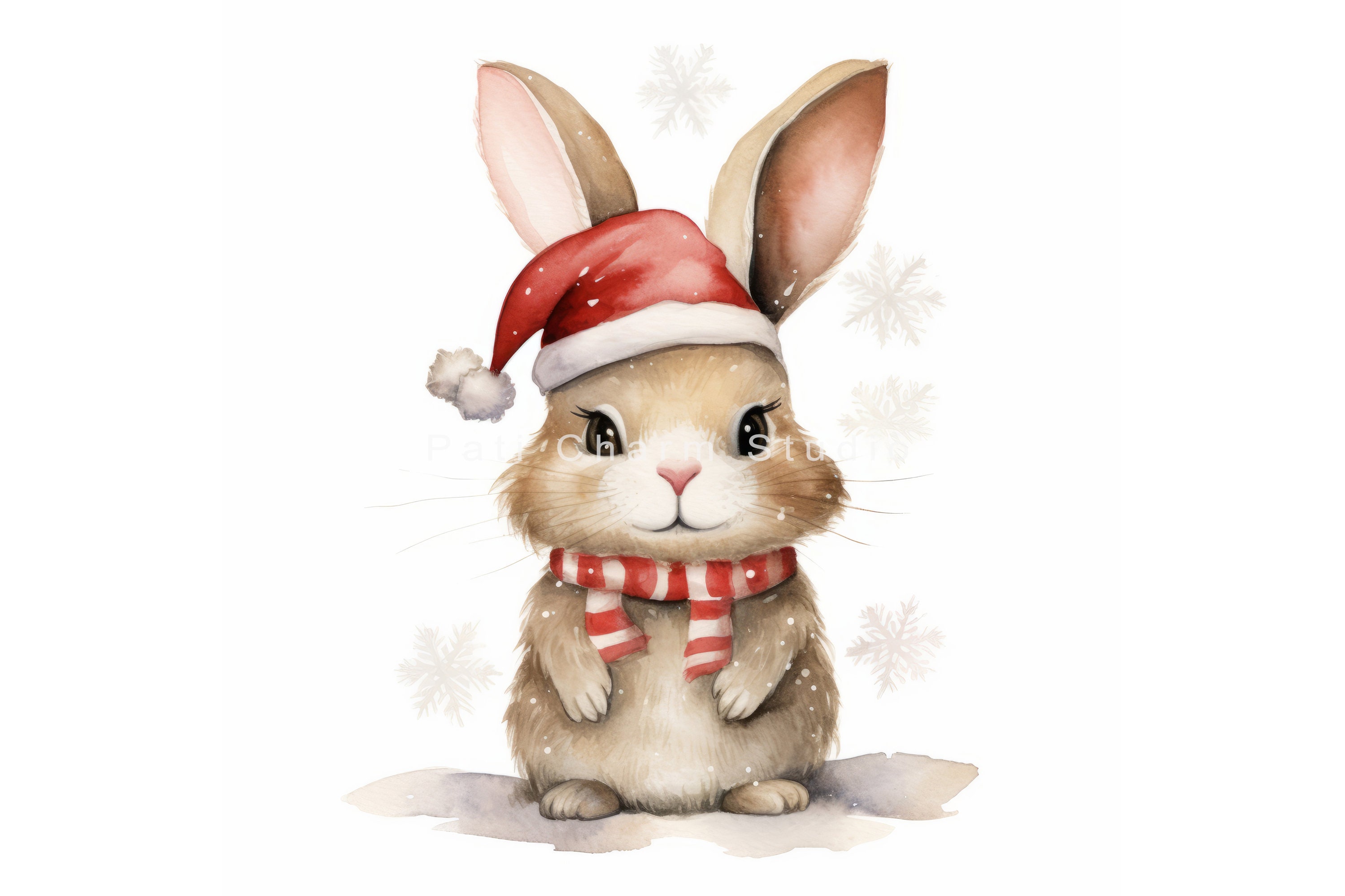 Watercolor Santa Rabbit Clipart PNG, High Quality, Christmas Bunny ...
