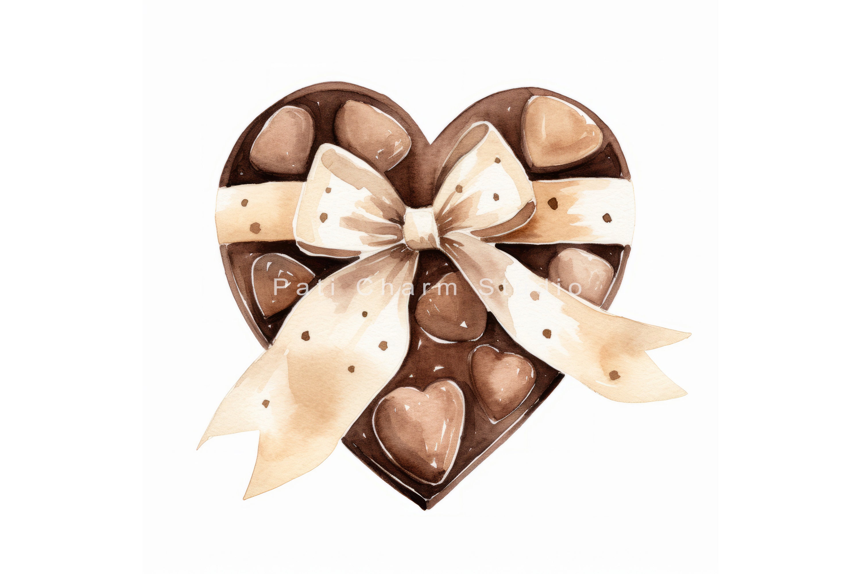 Watercolor Chocolate Clipart Bundle, Box of Chocolate Clip Art, Sweet ...