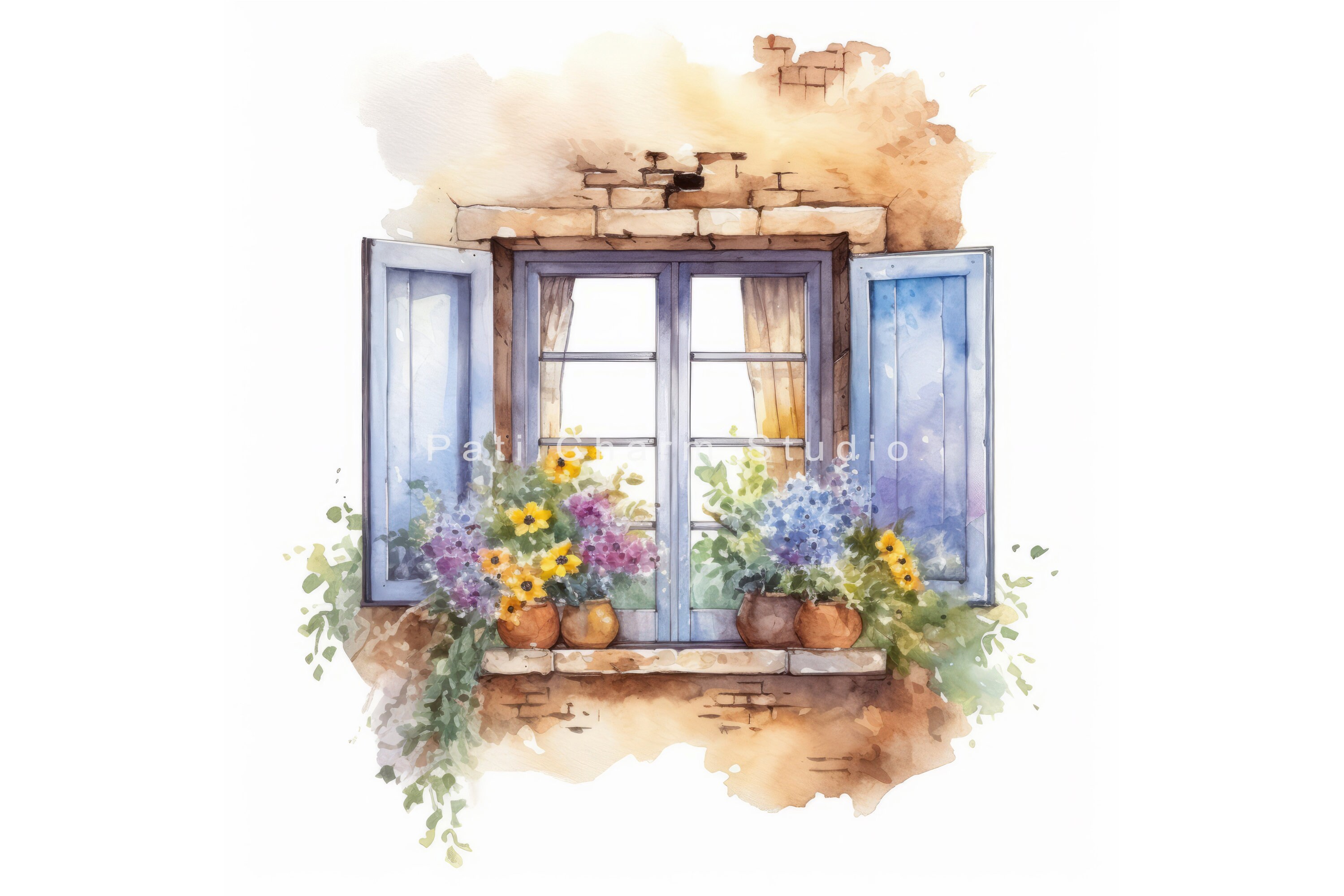 Watercolor Window Clipart Bundle High Quality Jpgs Romantic - Etsy