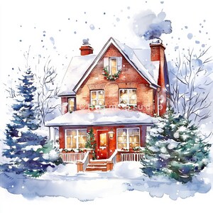 Christmas Clipart Bundle, High Quality Jpgs, Watercolor Christmas ...