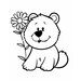 Cute Bear With Flowers Coloring Page for Kids, Instant Download ...