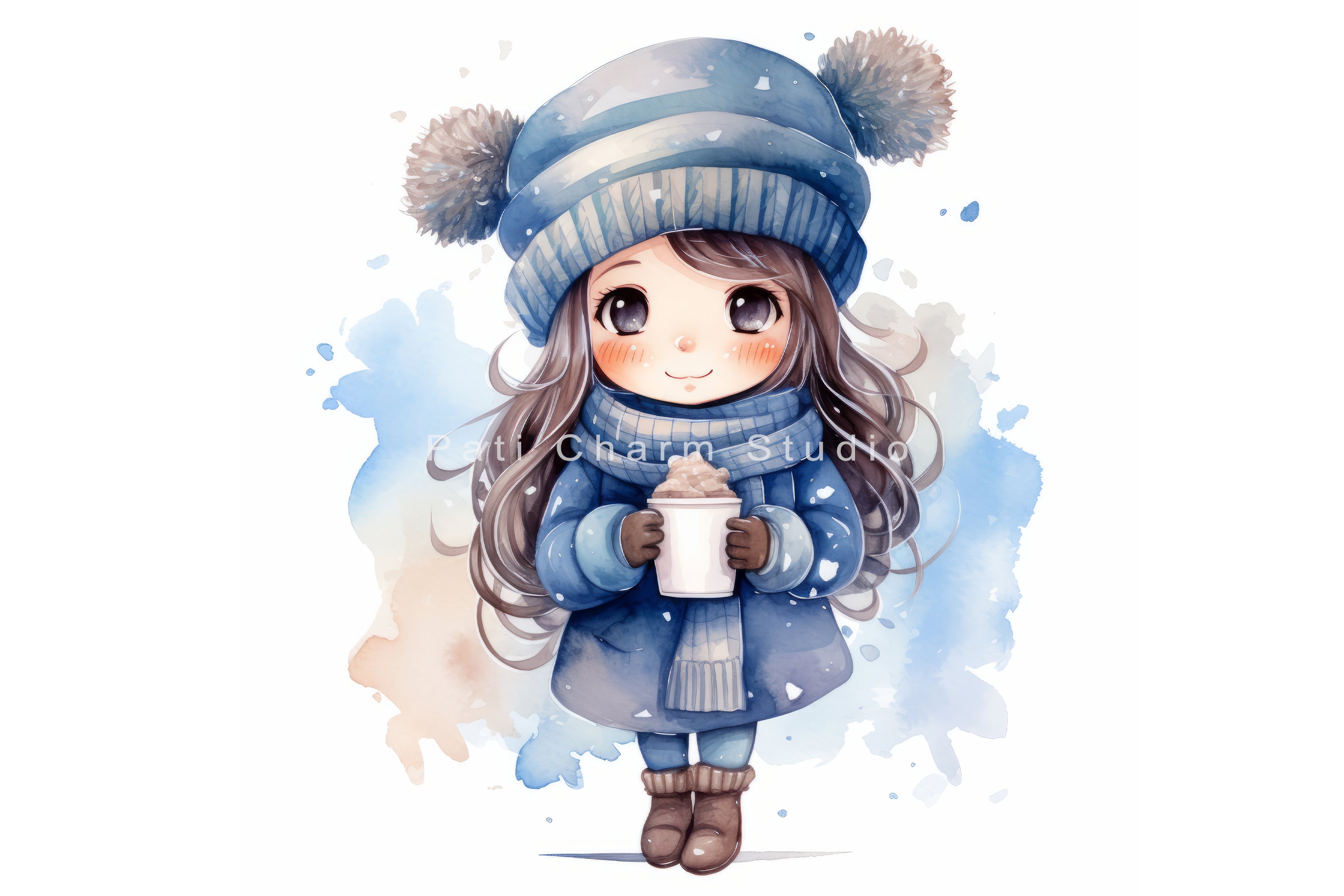 Winter Girl Clipart Bundle, Jpgs, Cute Girl Clipart for Commercial Use ...