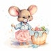 Cleaning Mouse Digital Clipart Bundle, High Quality Jpgs, Watercolor ...