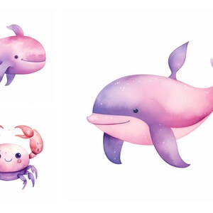 Nursery Sea Animals Clipart Bundle, Baby Shower, Ocean Animals, High ...