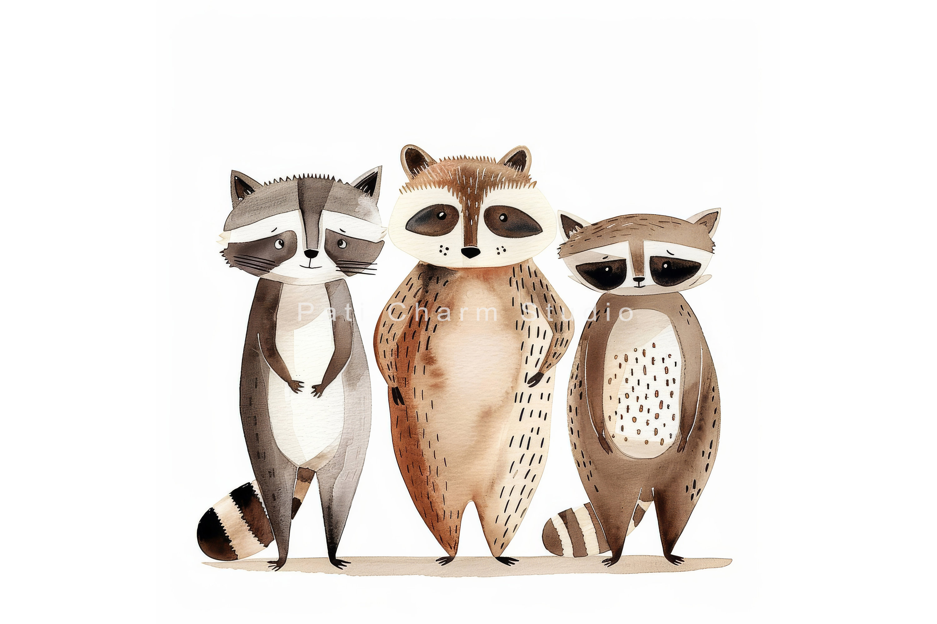 Raccoon Family Clipart Bundle, Cute Family Animal Clipart, Digital ...