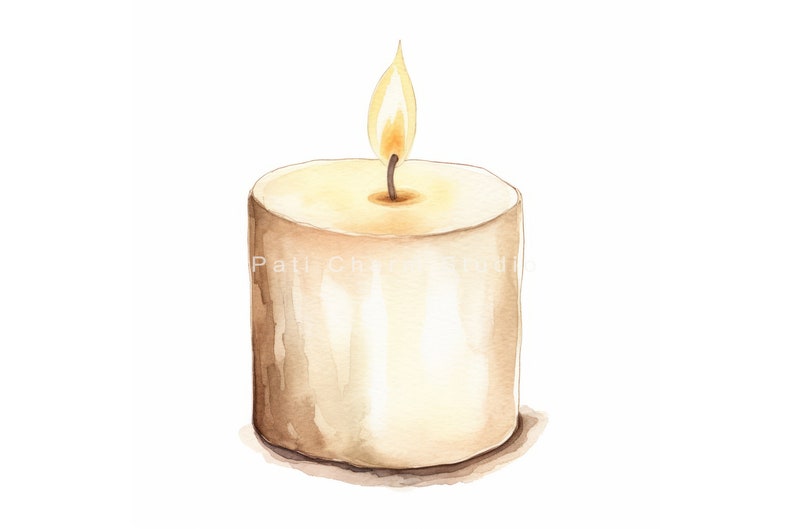 Watercolor Candles Clipart Bundle, High Quality Jpgs, Wedding Clipart ...