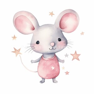 Magic Mouse Clipart Bundle, Fairy Mouse Clipart, Watercolor Mouse Clip ...