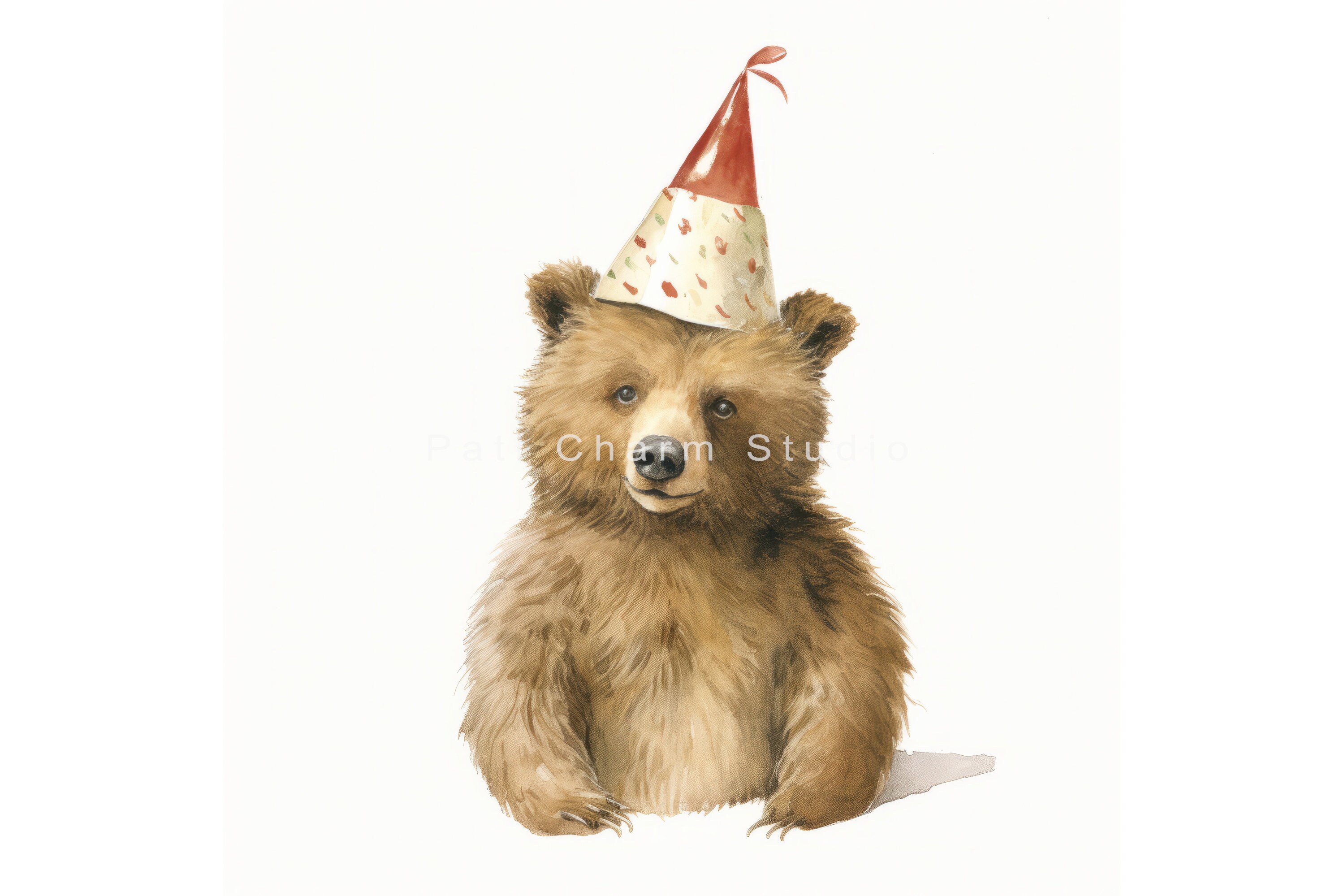 Teddy Bear Birthday Clipart, Watercolor Bear Clipart, Happy Birthday ...