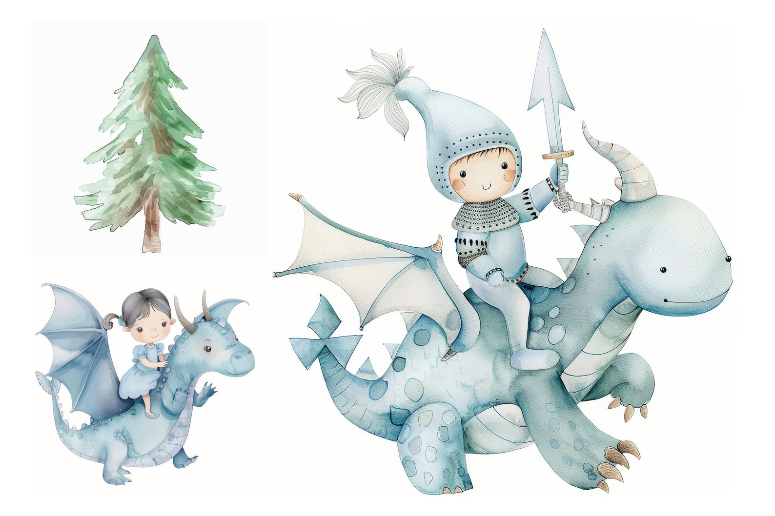 Watercolor Fairy Tale Clipart Bundle, High Quality JPG, Castle Clip Art ...