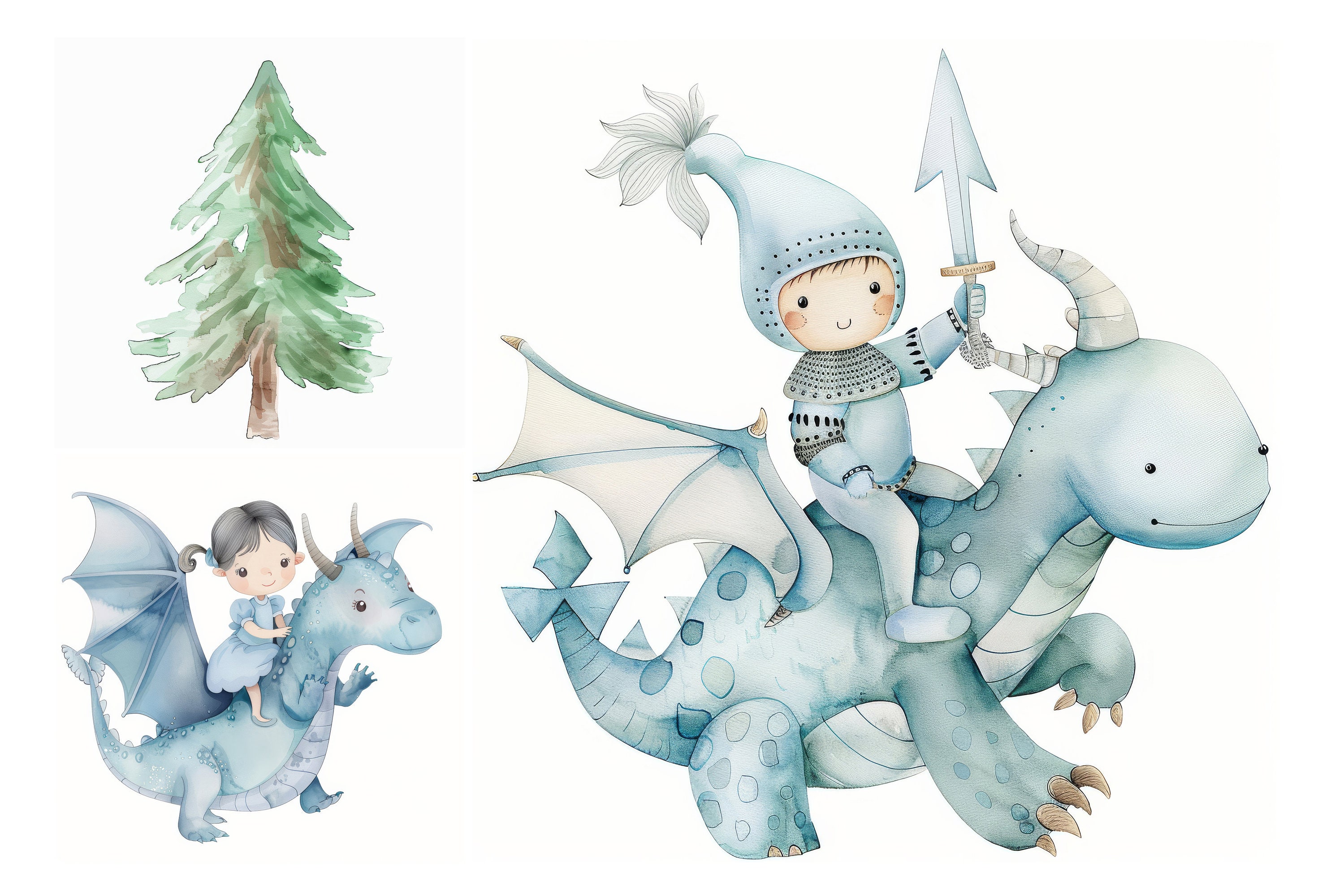 Watercolor Fairy Tale Clipart Bundle, High Quality JPG, Castle Clip Art ...