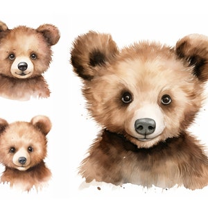 Wild Brown Bear Clipart Bundle, High Resolution, Printable, Digital ...