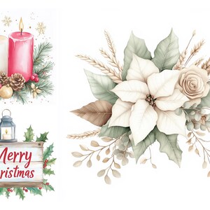 Christmas Clipart, Watercolor Christmas, Holiday Decor, Festive Scenery ...