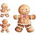 Christmas Gingerbread Clipart, High Quality Jpgs, Cute Winter Clipart ...