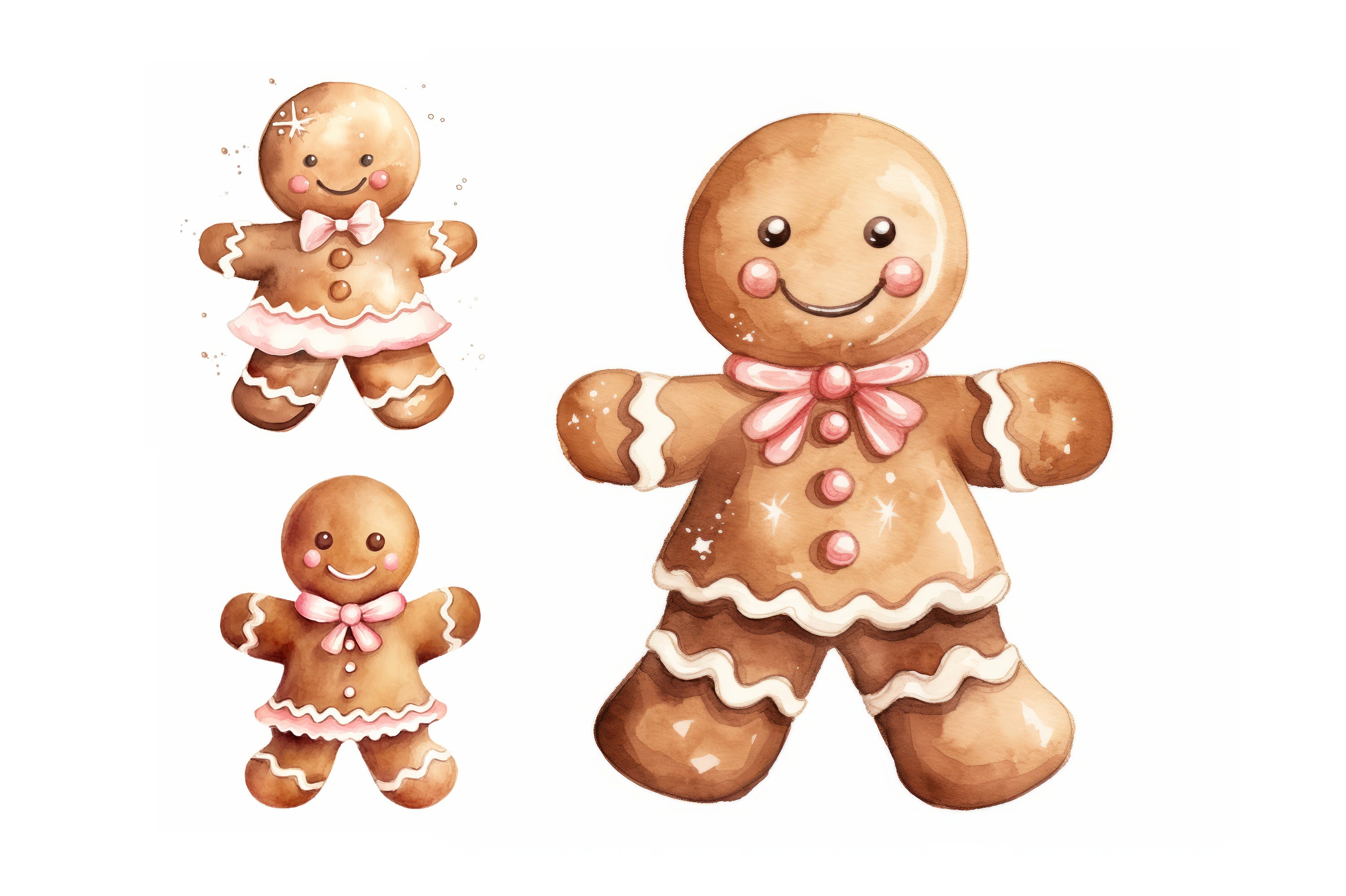 Christmas Gingerbread Clipart, High Quality Jpgs, Cute Winter Clipart ...